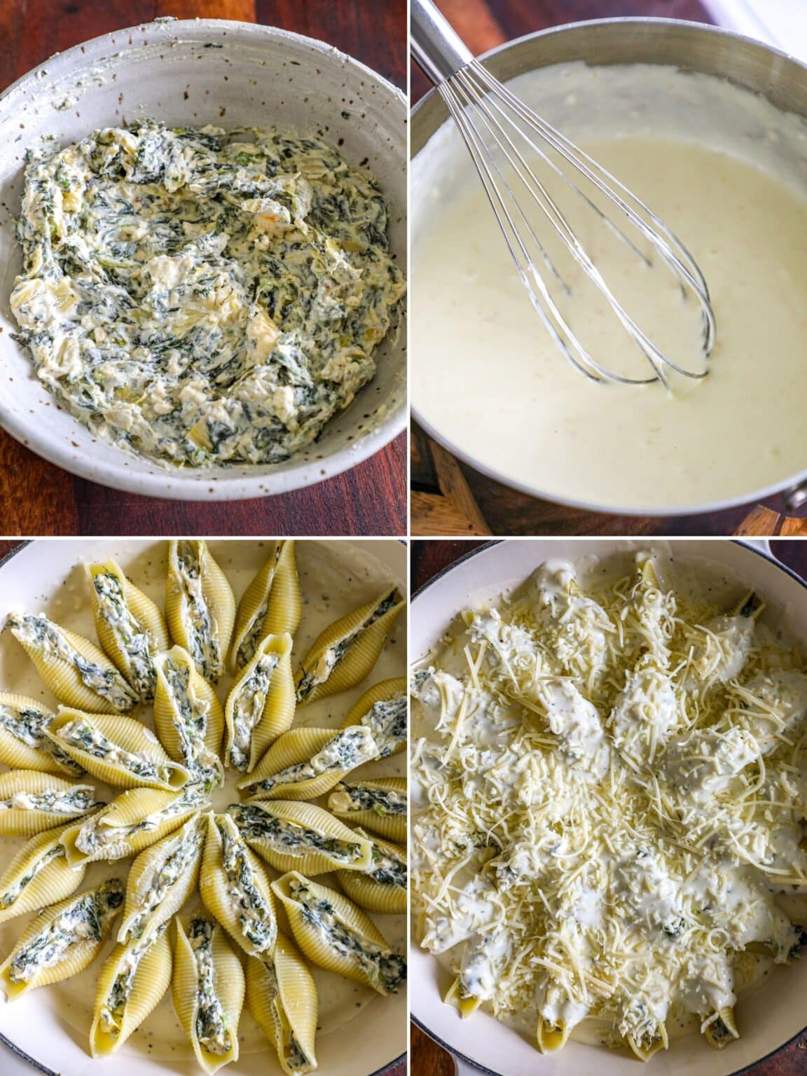 Spinach Artichoke Stuffed Shells Recipe - Bonappeteach Spinach Artichoke Stuffed Shells Recipe - Bonappeteach